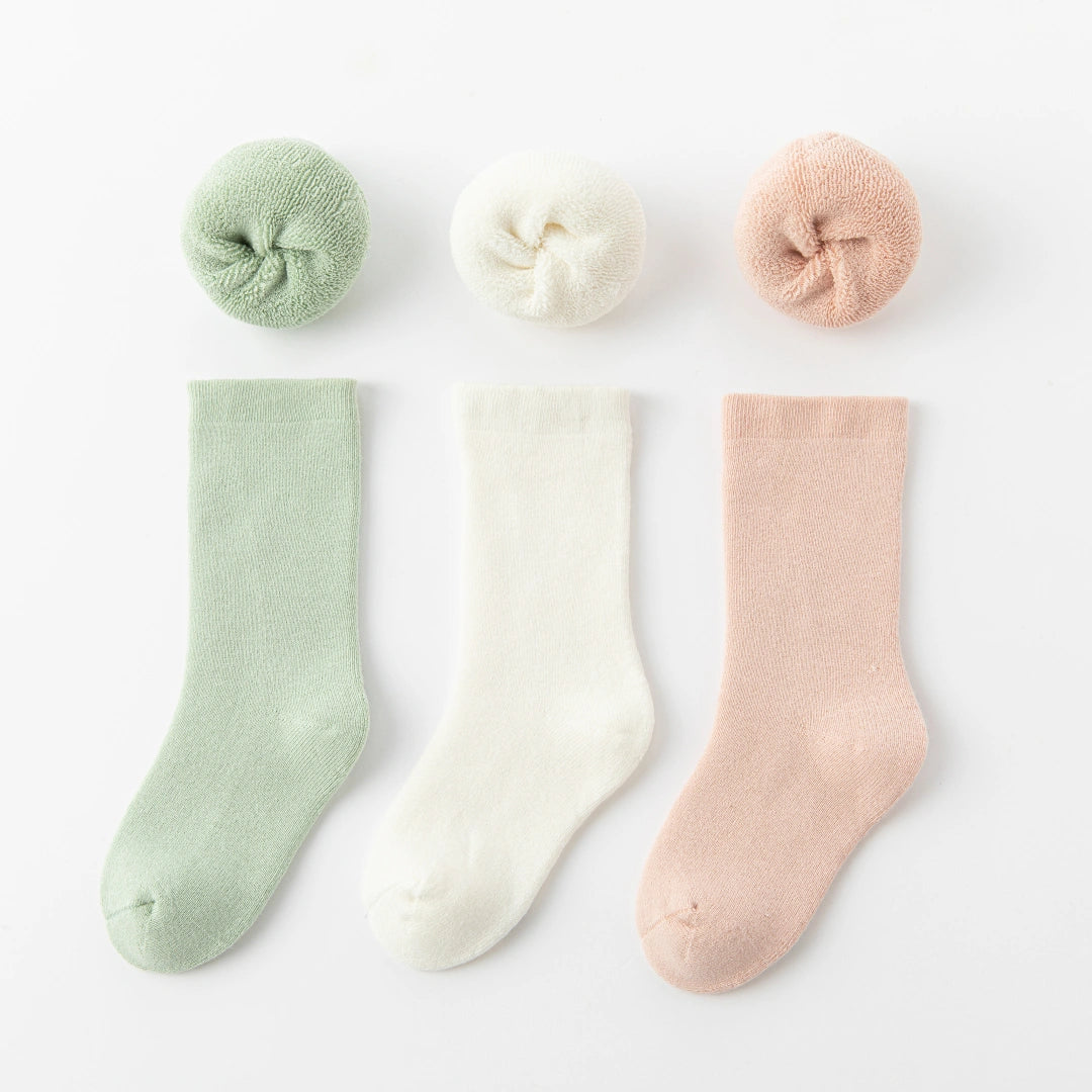 Winter Thick Terry Lined Warm Baby Socks (3-Pack) | Cushioned ...